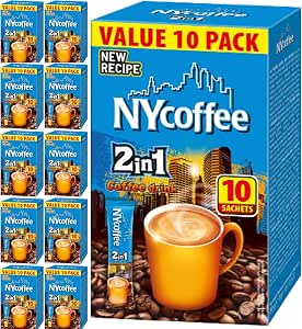 World Food Shop NY Coffee 2-in-1 Instant Coffee 10s Pack 100g, Bundle ...