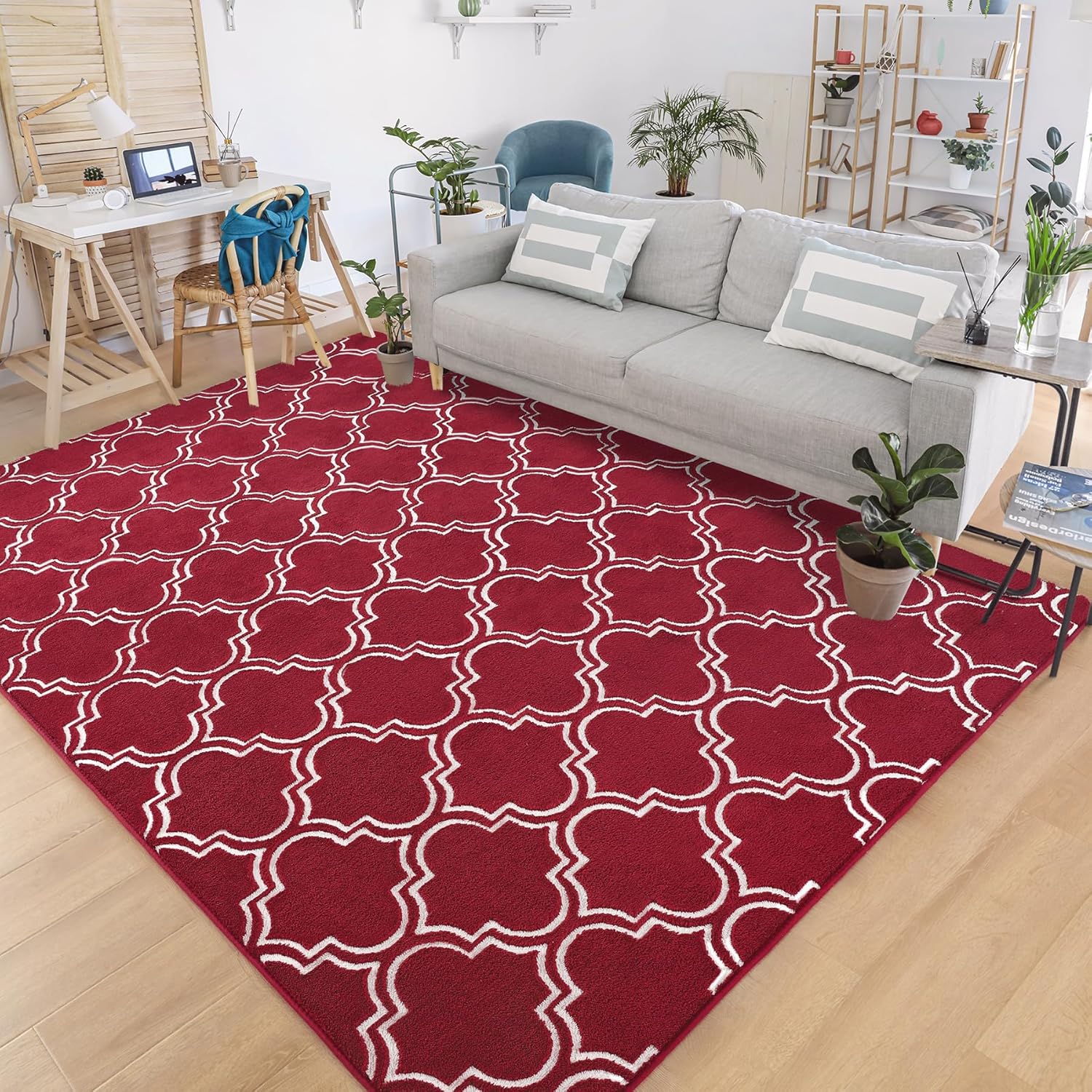 Amazon.com: Chicrug Shag Geometric 7x10 Area Rug for Living Room, Large ...