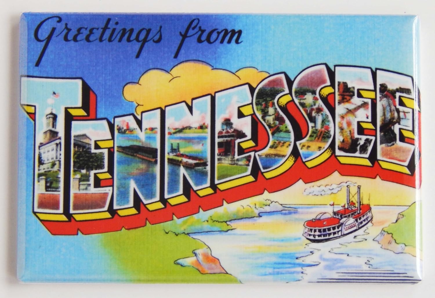 Amazon.com: Greetings From Tennessee Fridge Magnet (2 x 3 inches): Home ...
