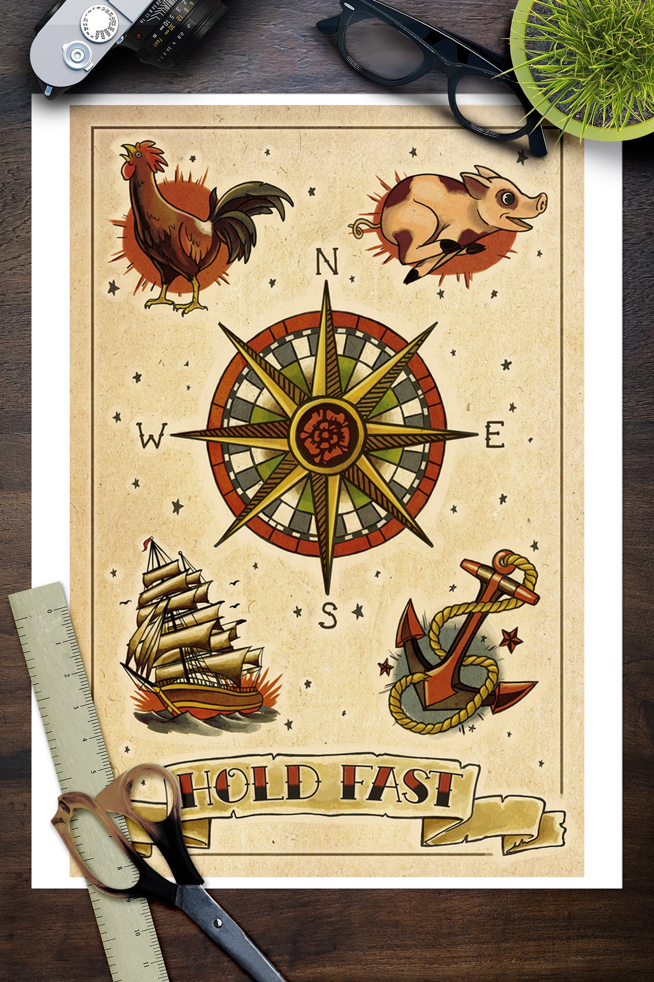 Traditional Compass Flash