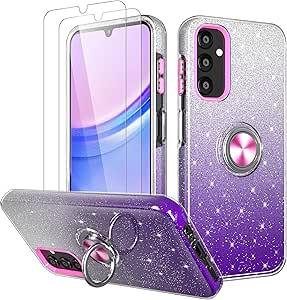 Amazon.com: KSWOUS for Samsung Galaxy A15 Case with Screen Protector [2 Pack], Glitter Sparkly ...