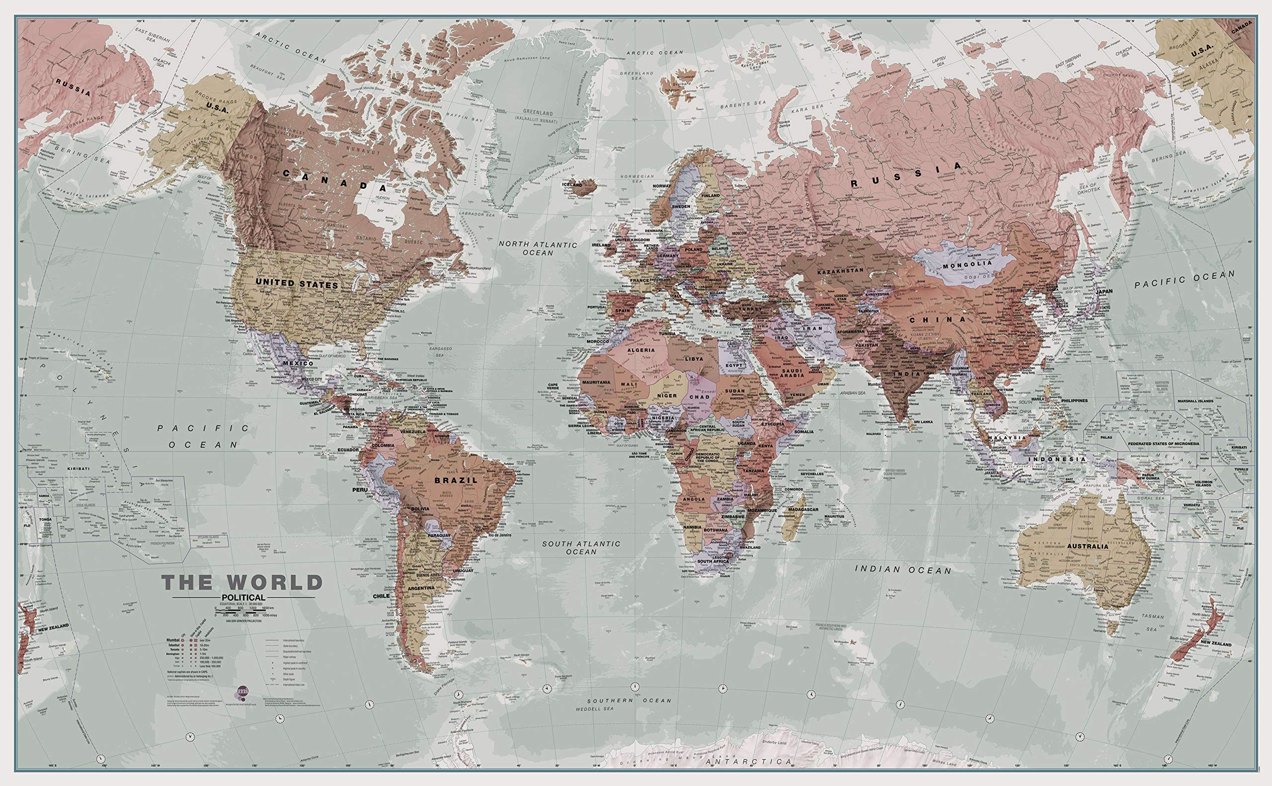Large Political World Map