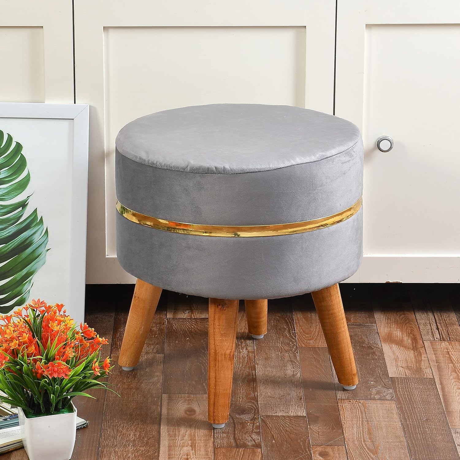 RIANCE CREATIONS Ottoman Pouffes Seating Stool for Living Room Puffy ...