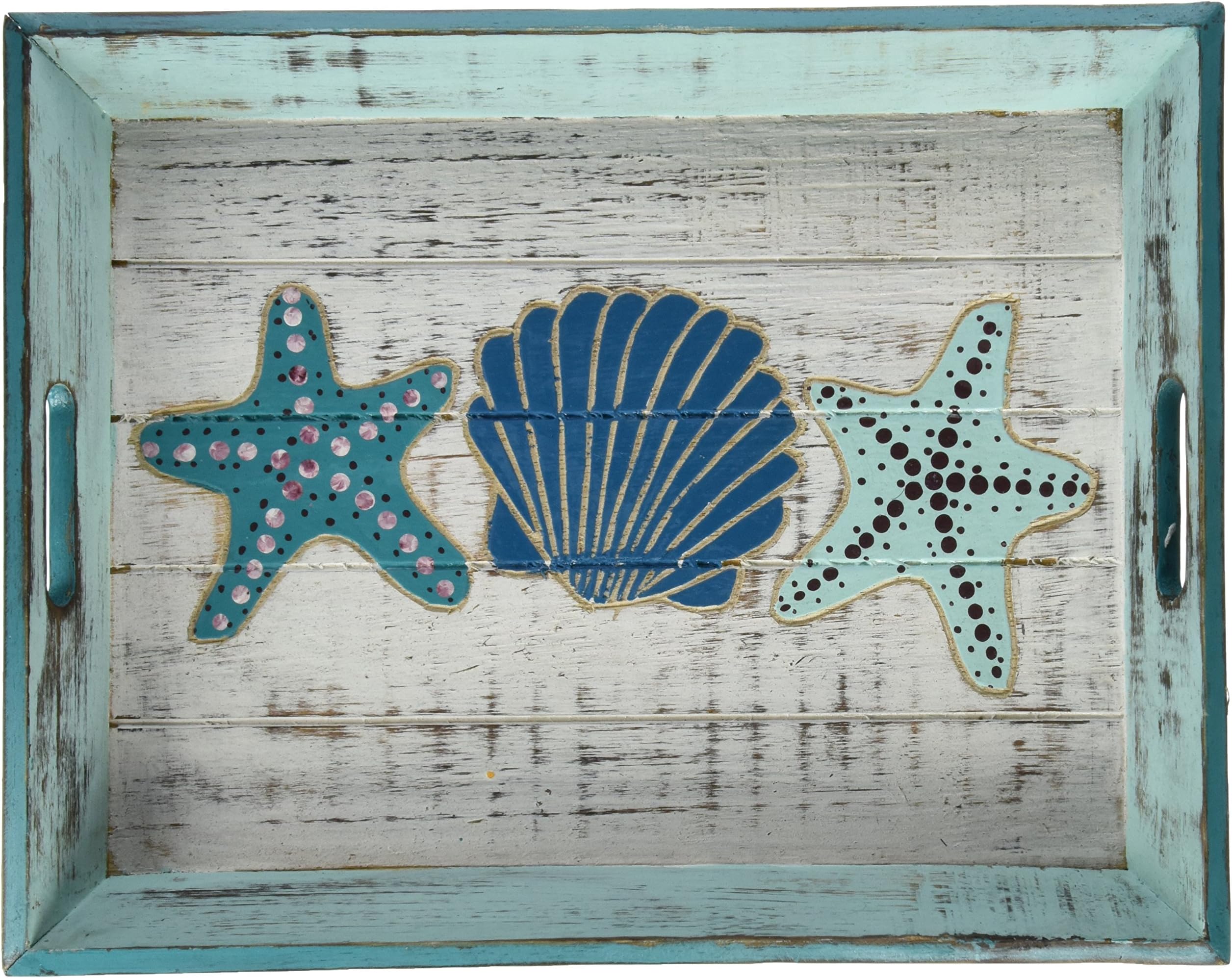 Amazon.com: DEI 25285 Shell Carved Wood Tray : Home & Kitchen