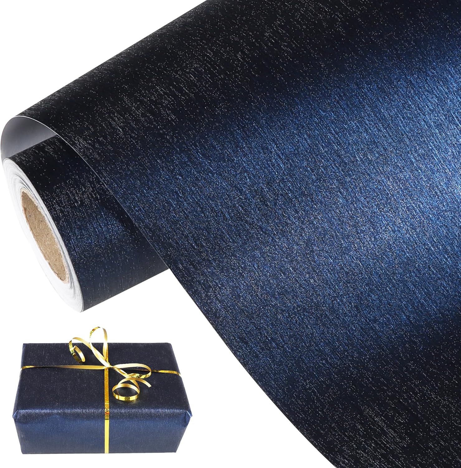 Amazon.com: BEISHIDA Dark Blue Gift Wrapping Paper Metallic Shine ...