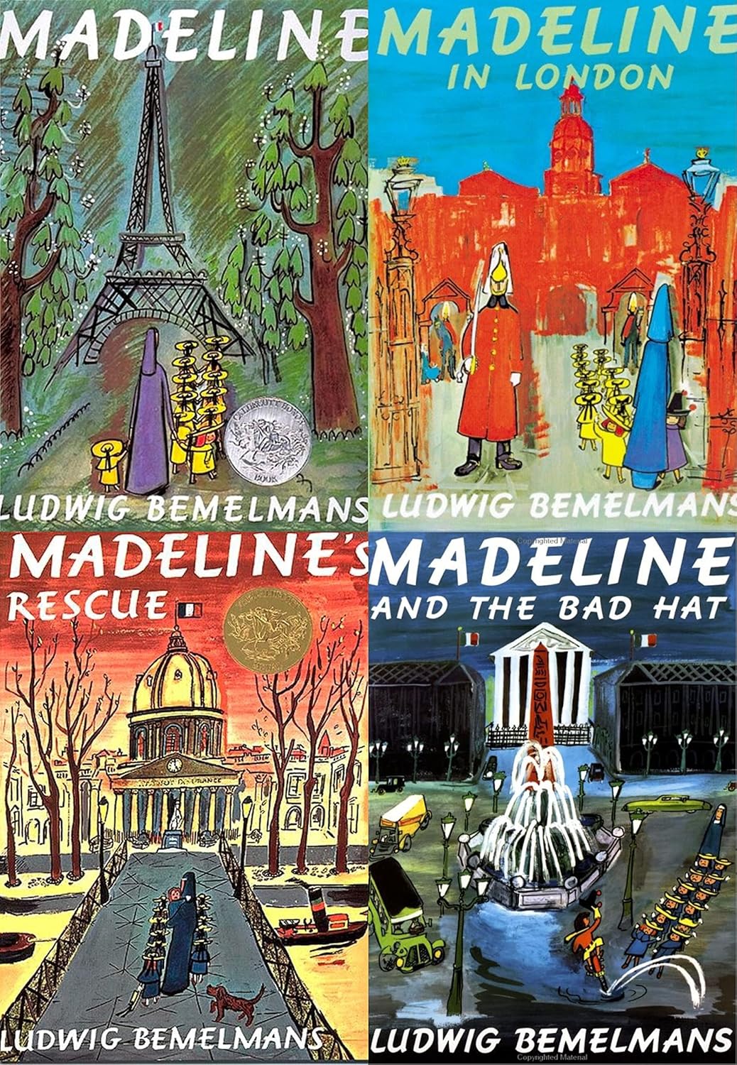 Set of 4 Madeline Books (Madeline ~ Madeline's Rescue ~ Madeline in ...