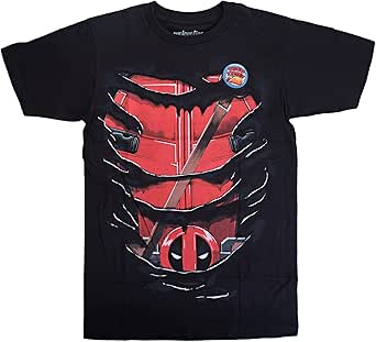 Marvel Deadpool Ripped Graphic T-Shirt | L Black | Amazon.com