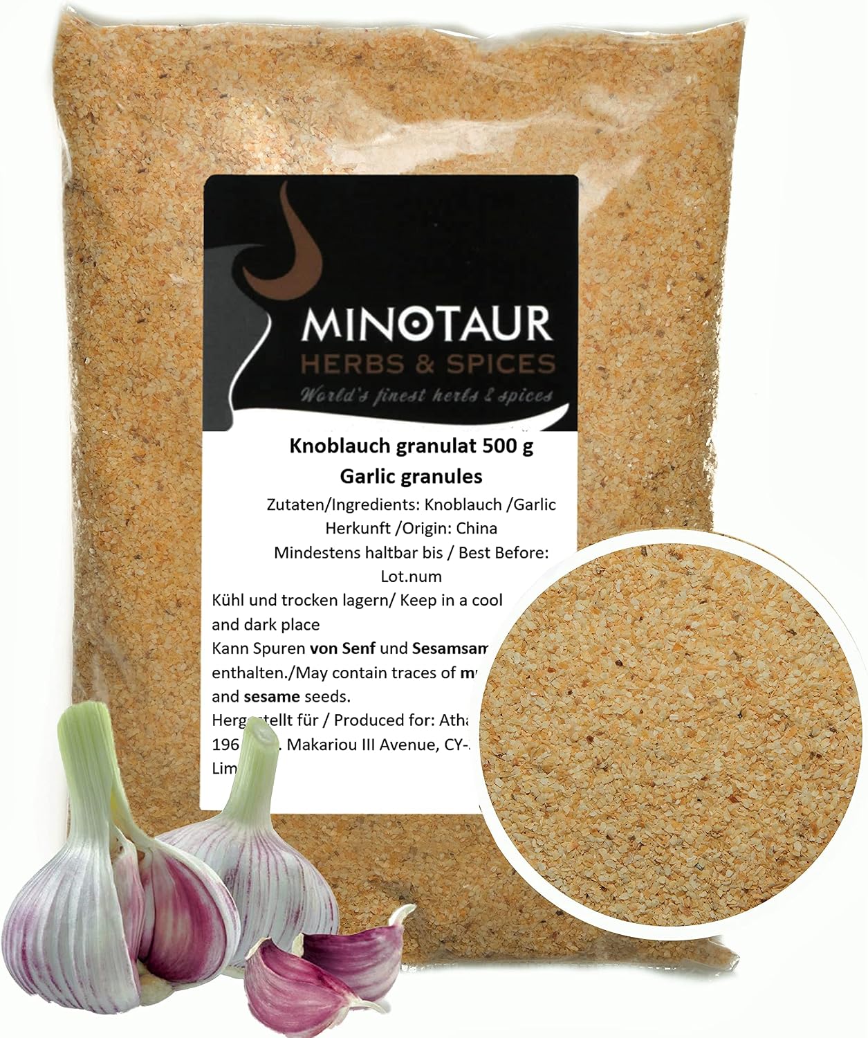 Minotaur Spices | Ail granulé | Ail moulu 2 x 500 g (1 Kg) : Amazon.fr ...