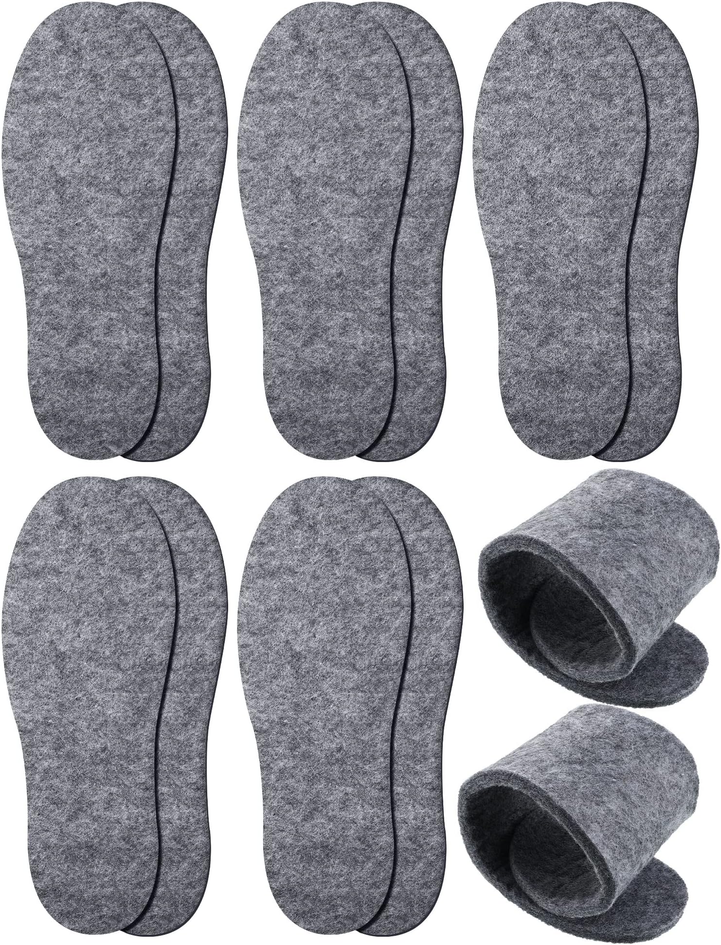 Amazon.com: Cutecrop 10 Pairs Wool Felt Insoles Warm Insoles Insert ...