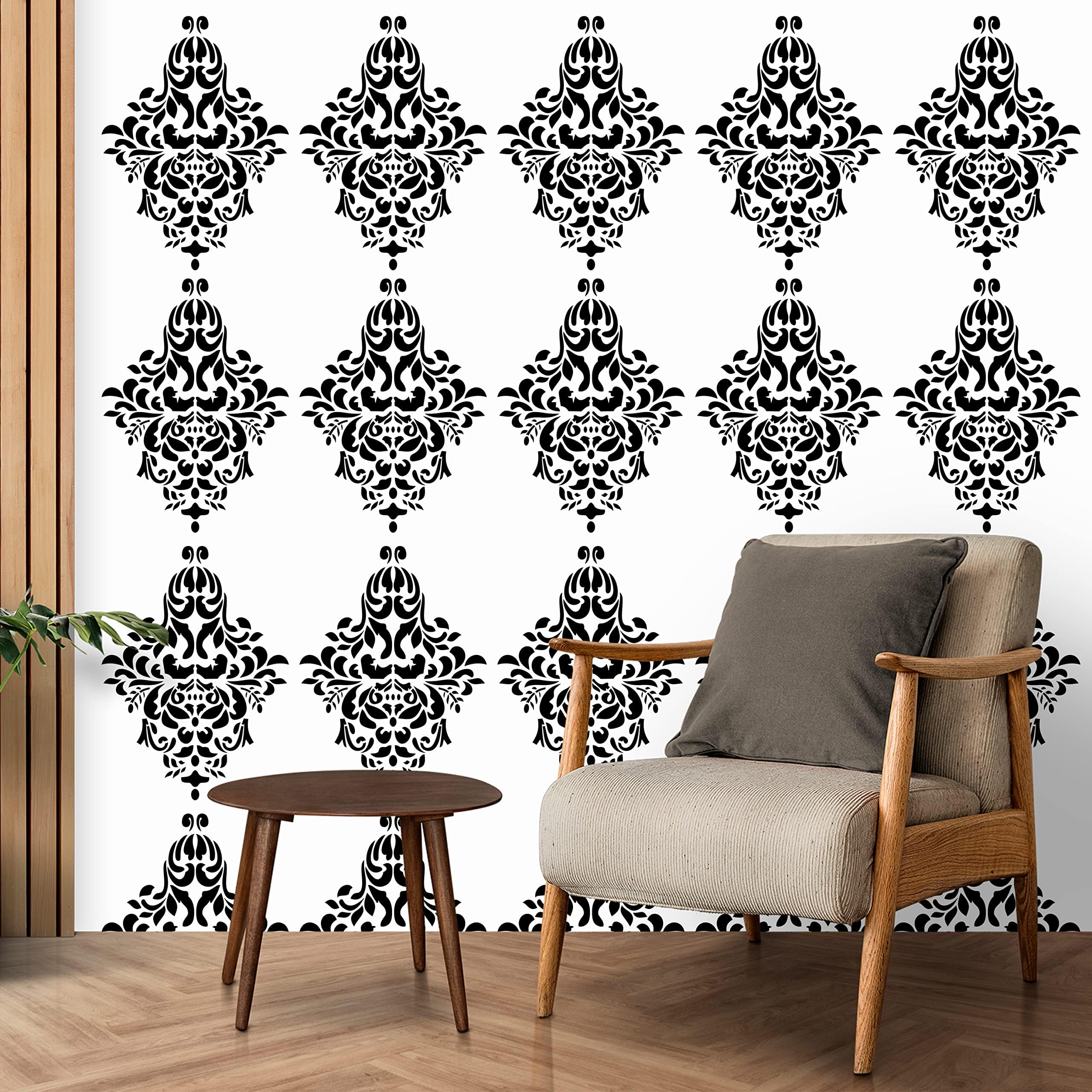 Large Damask Stencil Set - Pack of 3 Unique Fleur-De-Lis Stencil/Damask ...