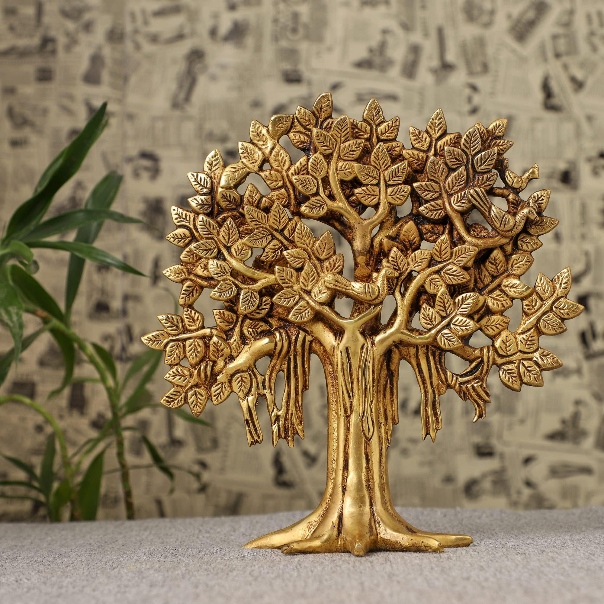 Buy 10Club Pure Brass Kalpavriksha Tree Showpiece (7.5 inches, 650 Gram ...