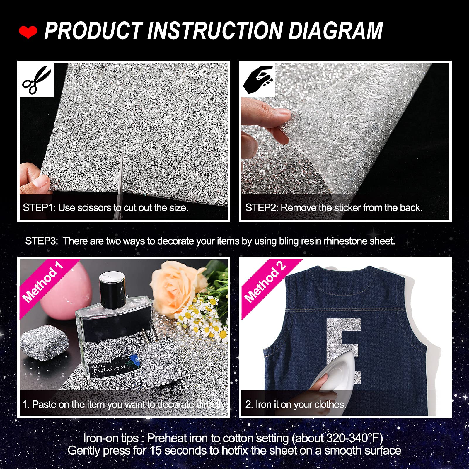 Snapklik.com : Locacrystal Bling Resin Rhinestone Sticker DIY Car Decoration Stickers Self ...