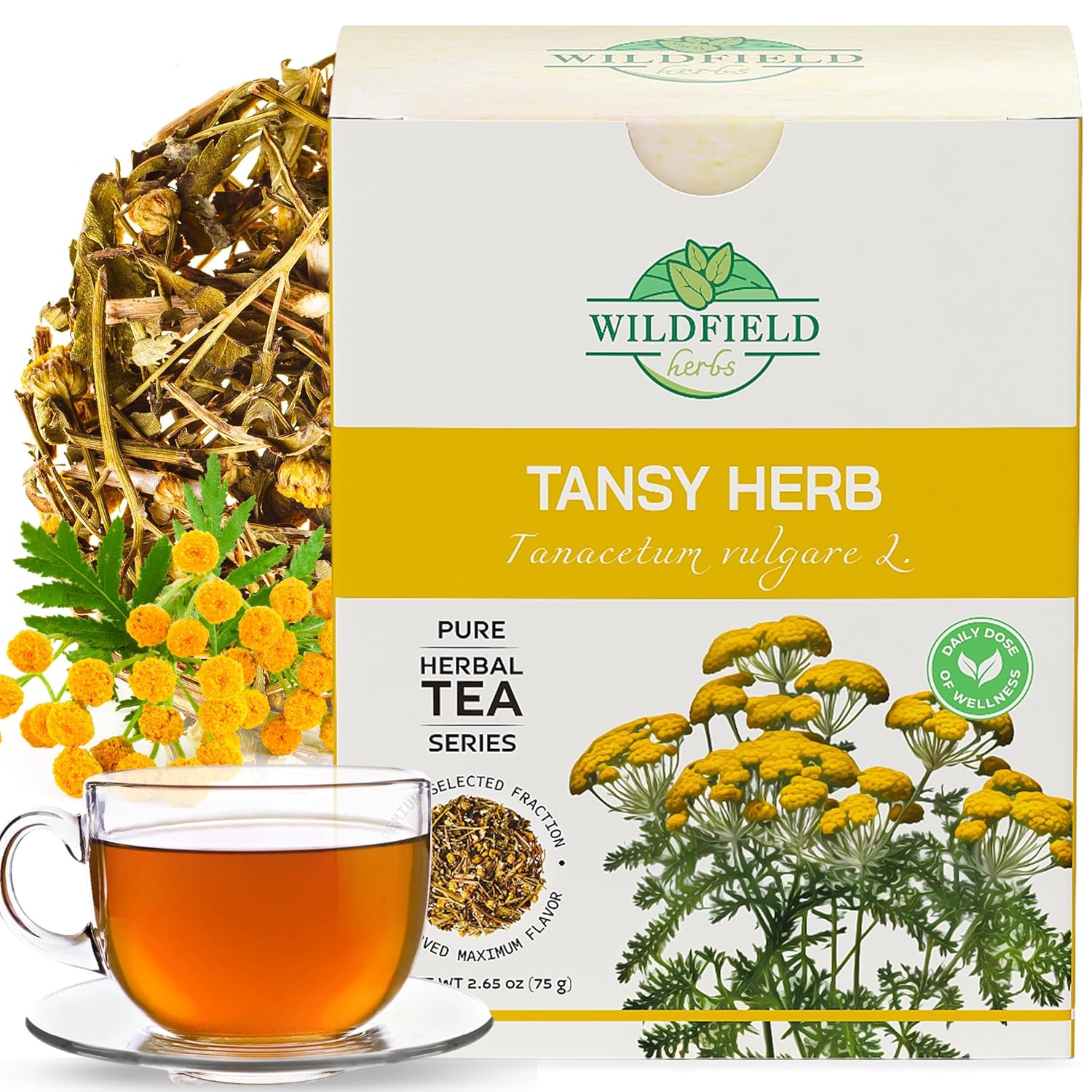 Amazon.com : 3 oz. Pishma Tea Tansy Flowers Herbal Tea (Tanacetum ...