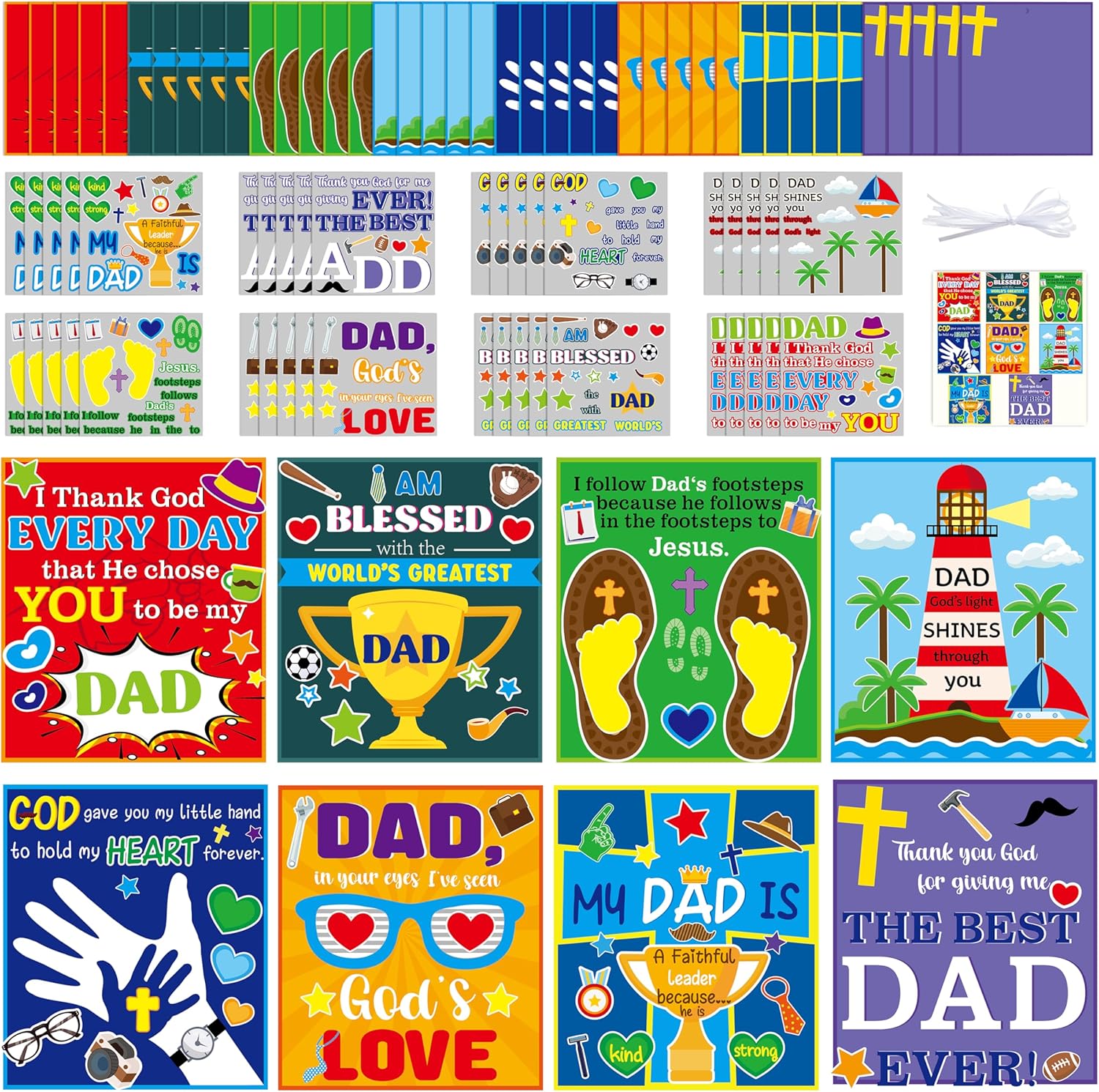 Amazon.com: 3sscha 40 Packs Religious Father's Day Craft Kit for Kids ...