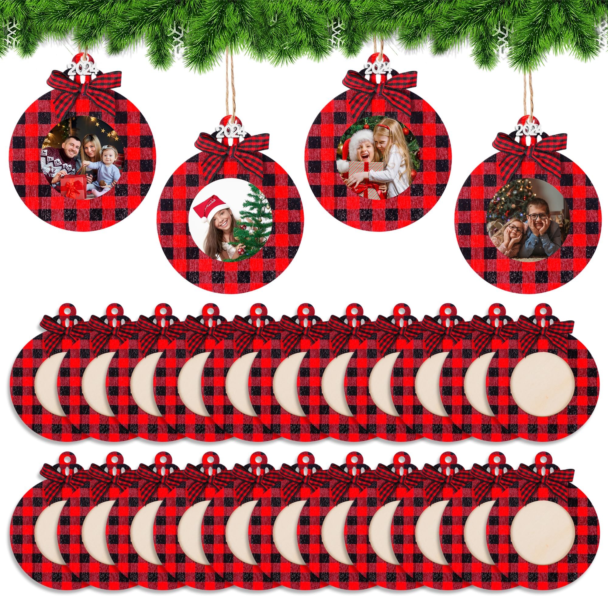 Amazon.com: JOTFA 12 Pieces Christmas Picture Frame Ornaments ...