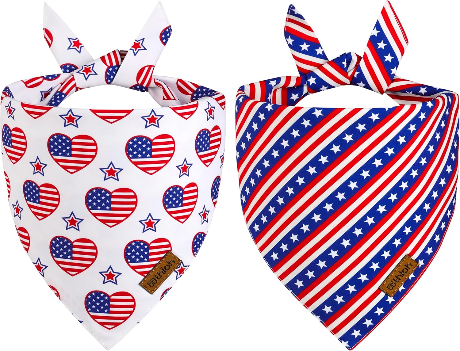 Amazon.com : THLOH 4th of July Dog Bandanas - 2 Pack Reversible ...