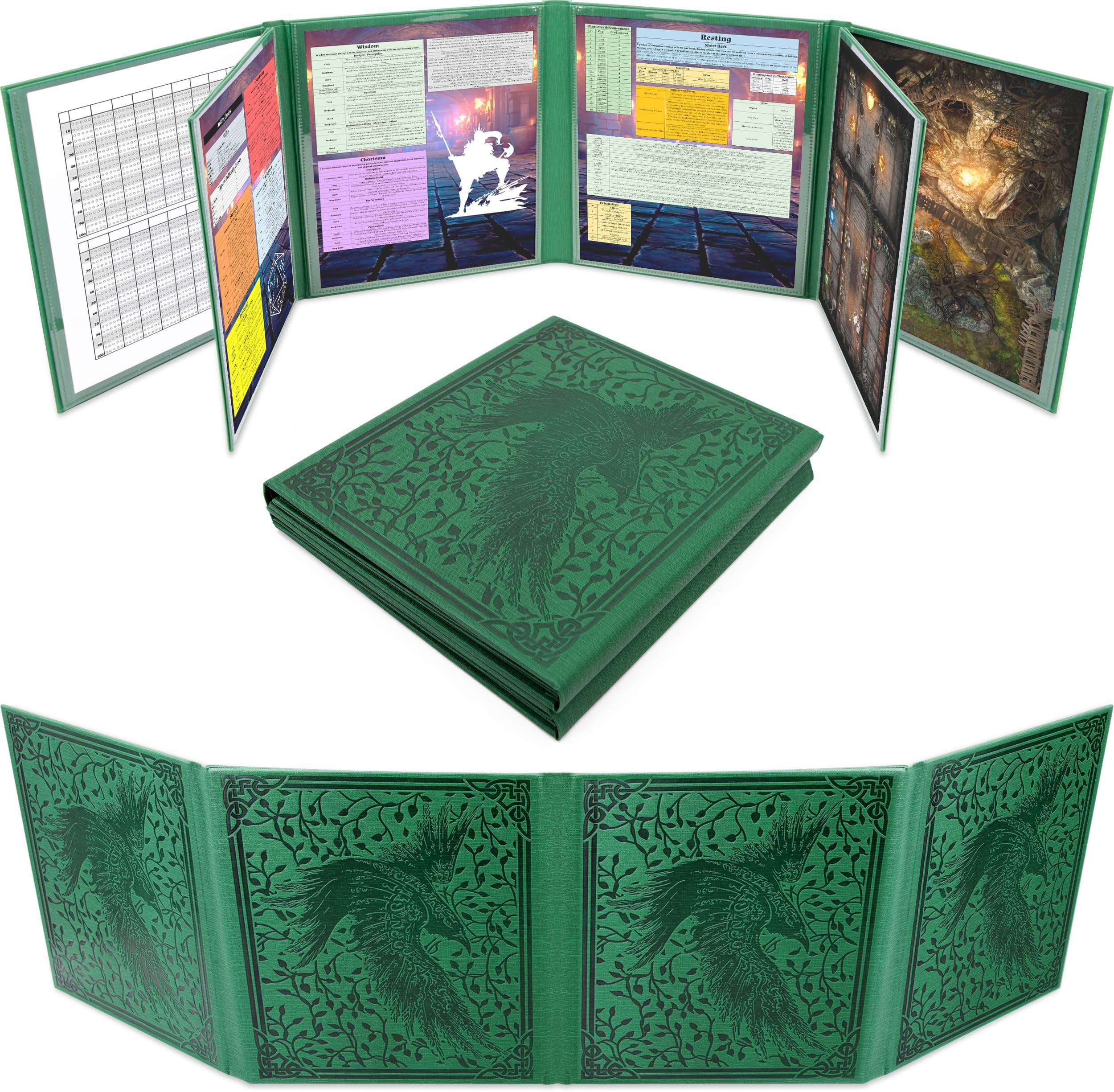 CASEMATIX DM Screen Faux Leather 12-Panel Deluxe GM Screen - Twelve ...