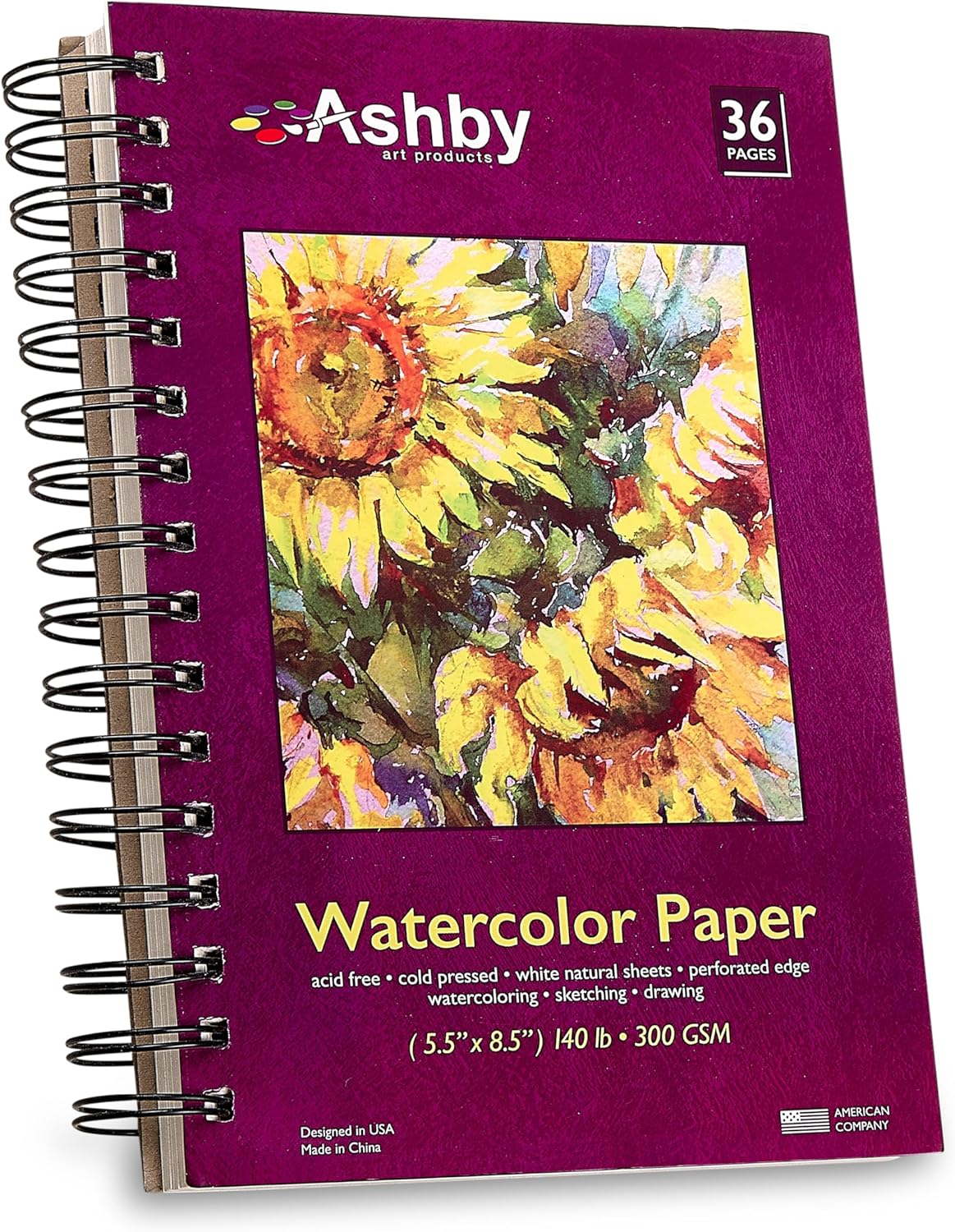 Amazon.com: Ashby - 36 Sheets of Premium Watercolor Paper - 140lb / 300 ...