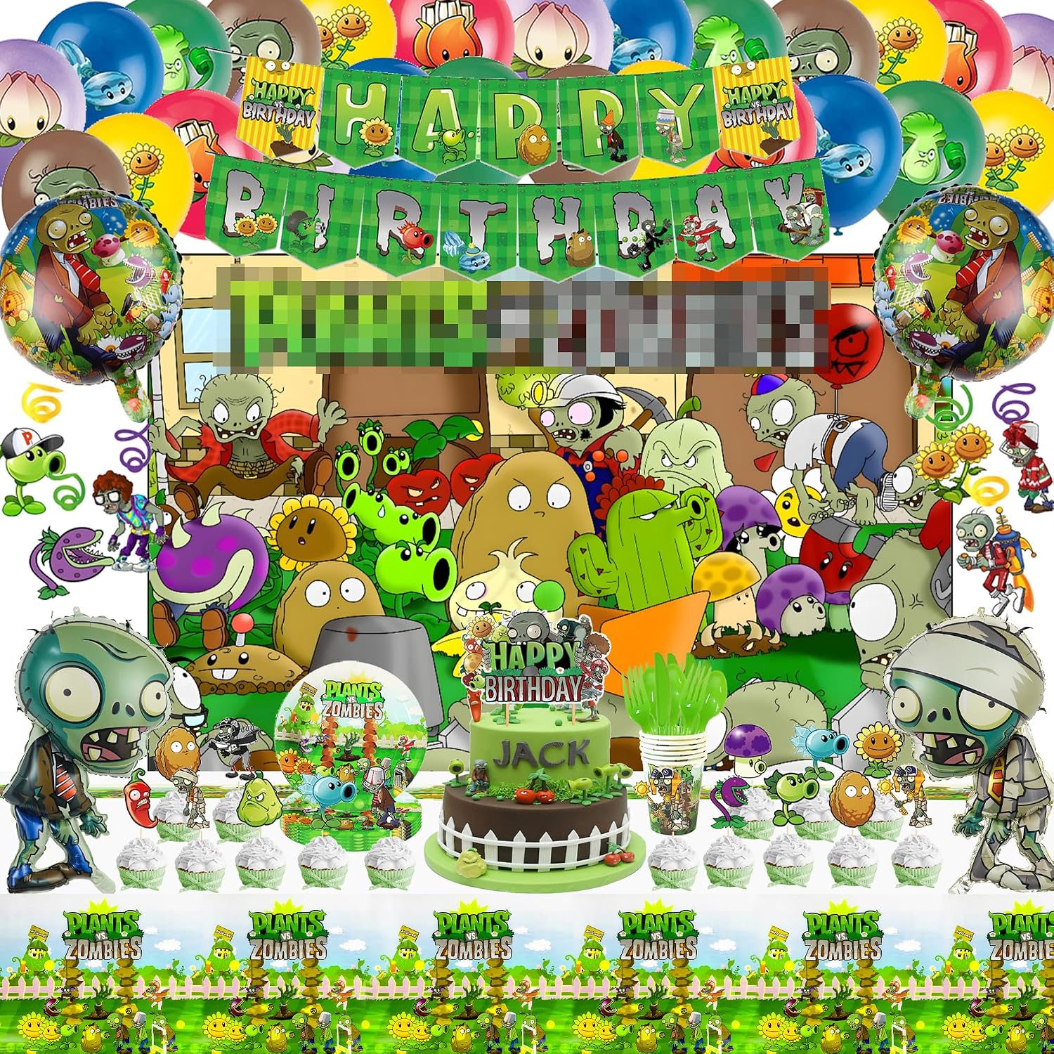 Amazon.com: 112 Pcs Zombies Birthday Party Supplies, Zombies Theme ...