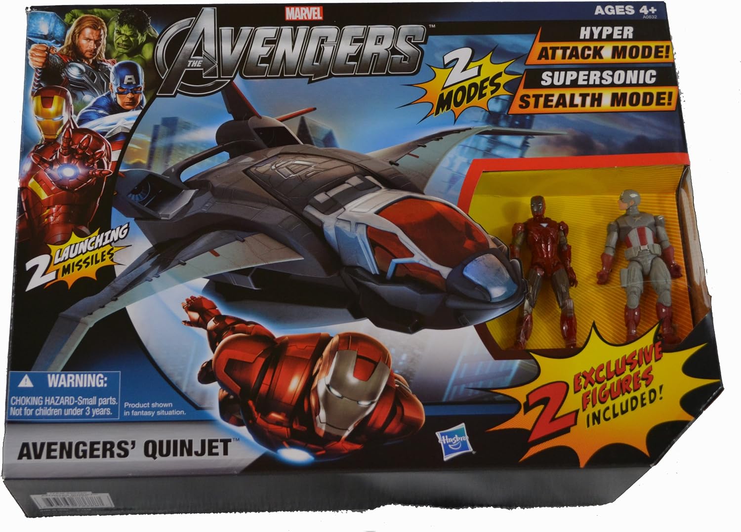 Marvel the Avengers Quinjet Vehicle Toy W/2 Figures : Amazon.co.uk ...