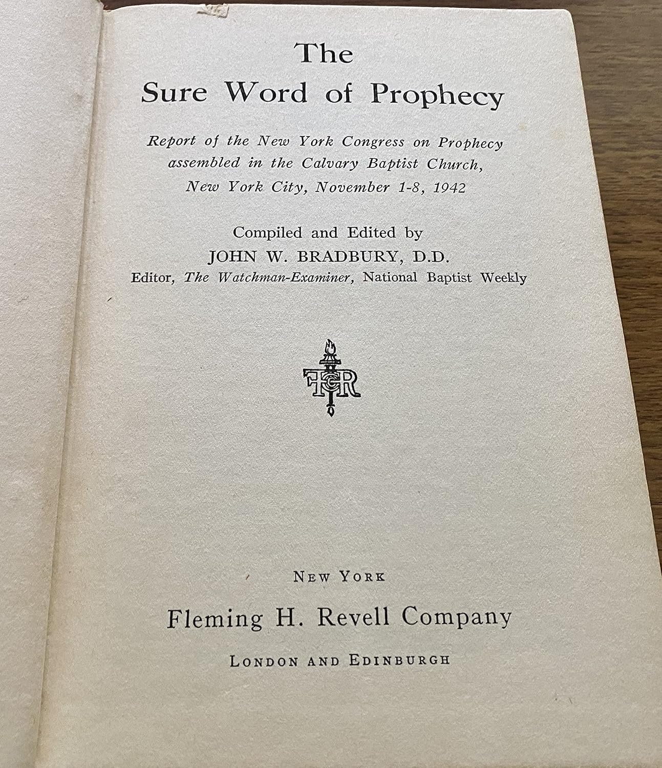 The Sure Word of Prophecy: J. W. Bradbury: Amazon.com: Books
