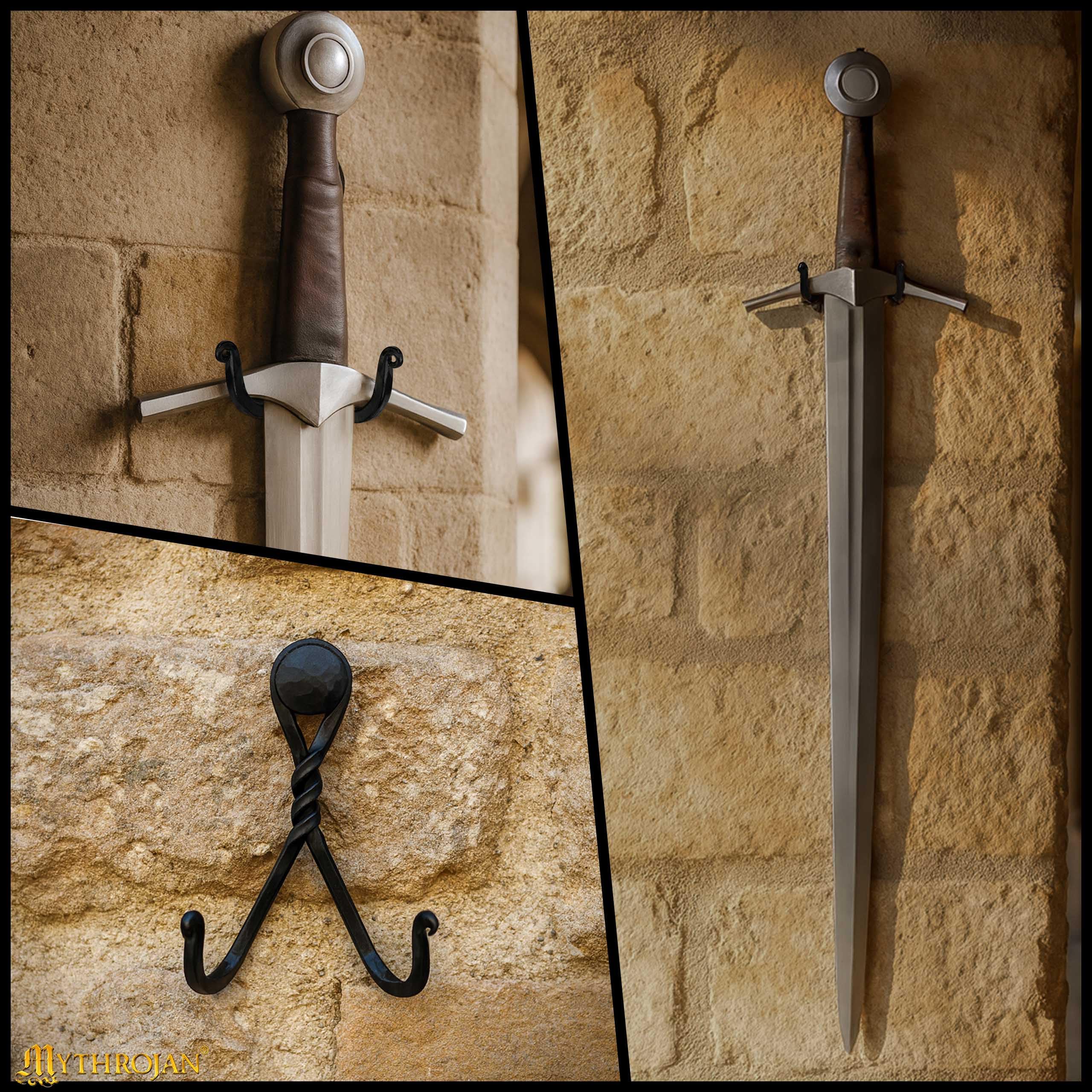 Snapklik.com : Mythrojan Metal Single Sword Wall Mounts Vertical Sword ...