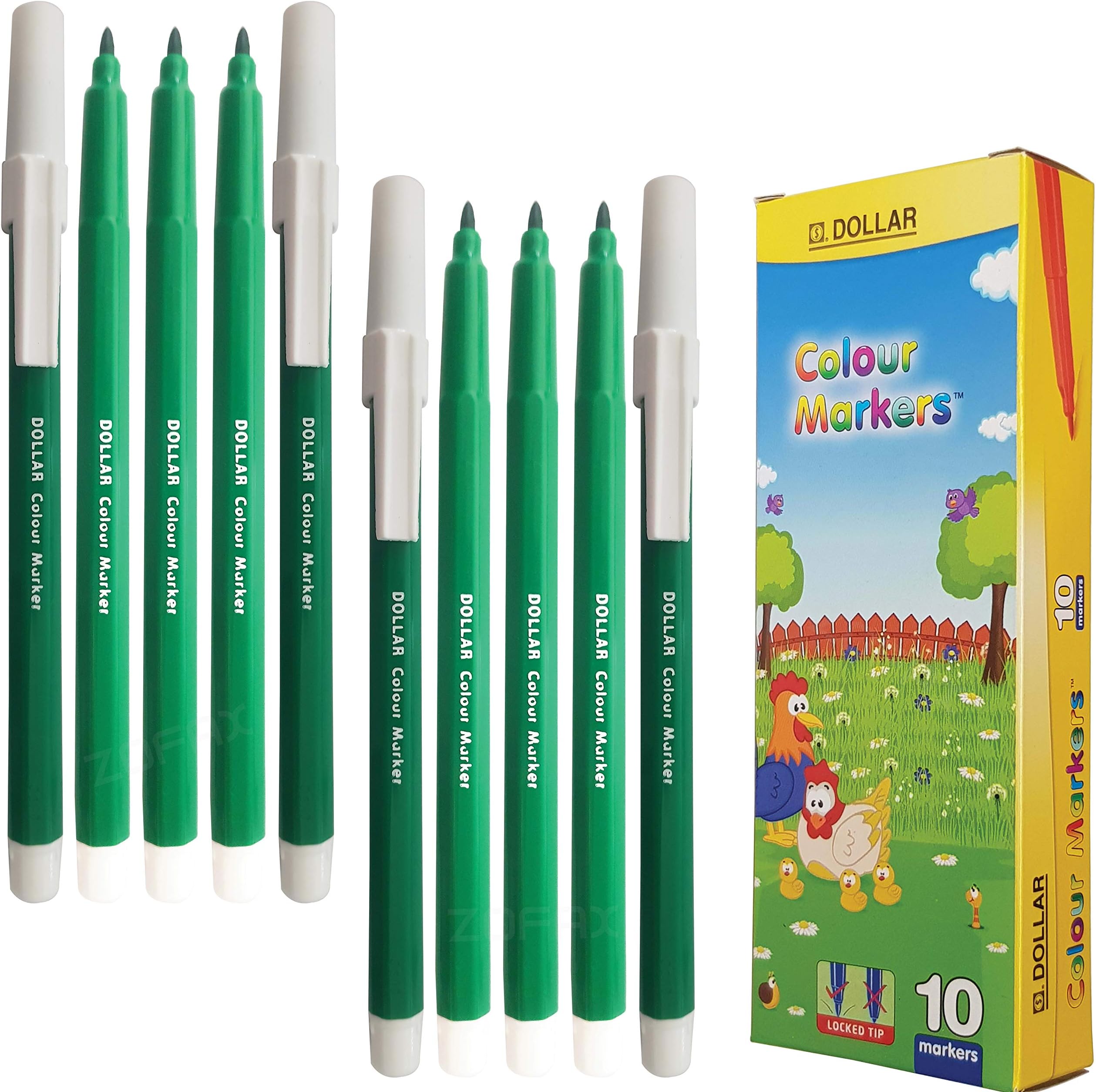 DOLLAR Single Colour Markers Felt Tip Pens Drawing Pack Underlining ...