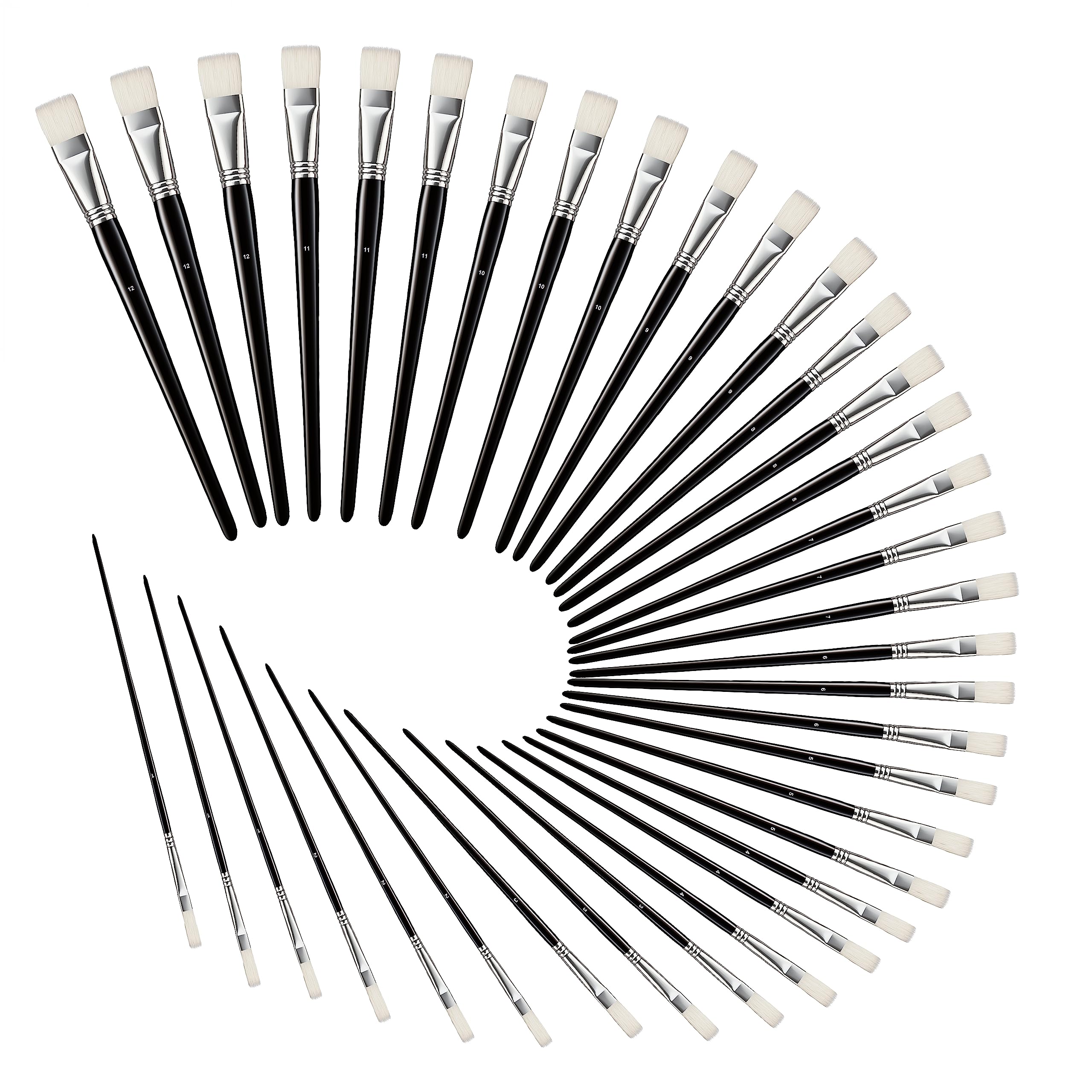 Amazon.com: Flat Paint Brushes for Acrylic Painting and Oil Painting ...