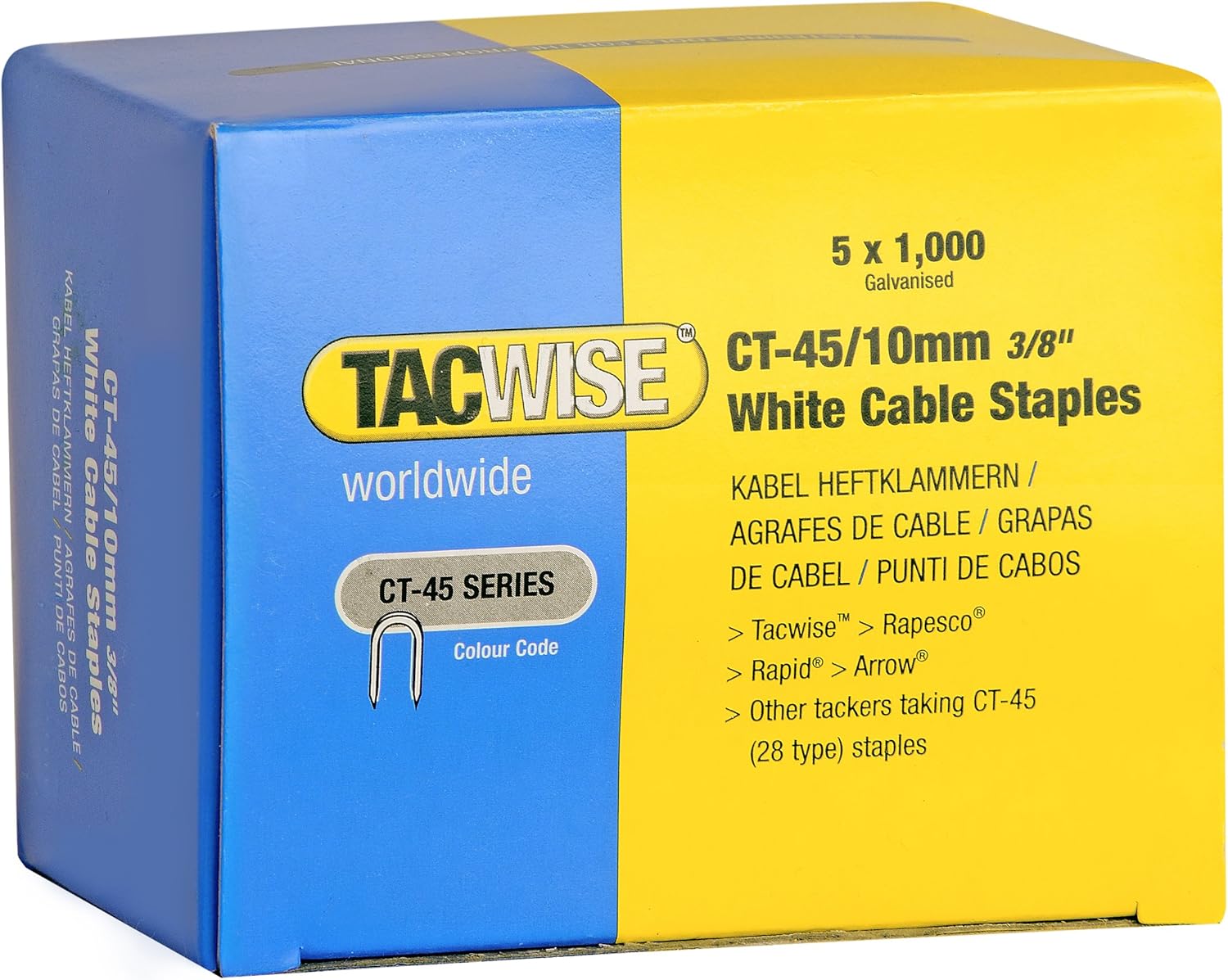 Amazon.com : TACWISE CT45 3/8-Inch Cable Staples with White Finish, 5 ...