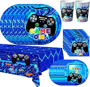 Video Game Themed Party Packs, 113pcs Video Game Birthday Decorations ...