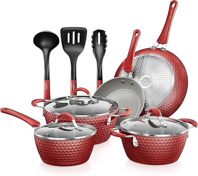 Amazon.com: NutriChef 11-Pcs Non-Stick Kitchenware Pots & Pans ...