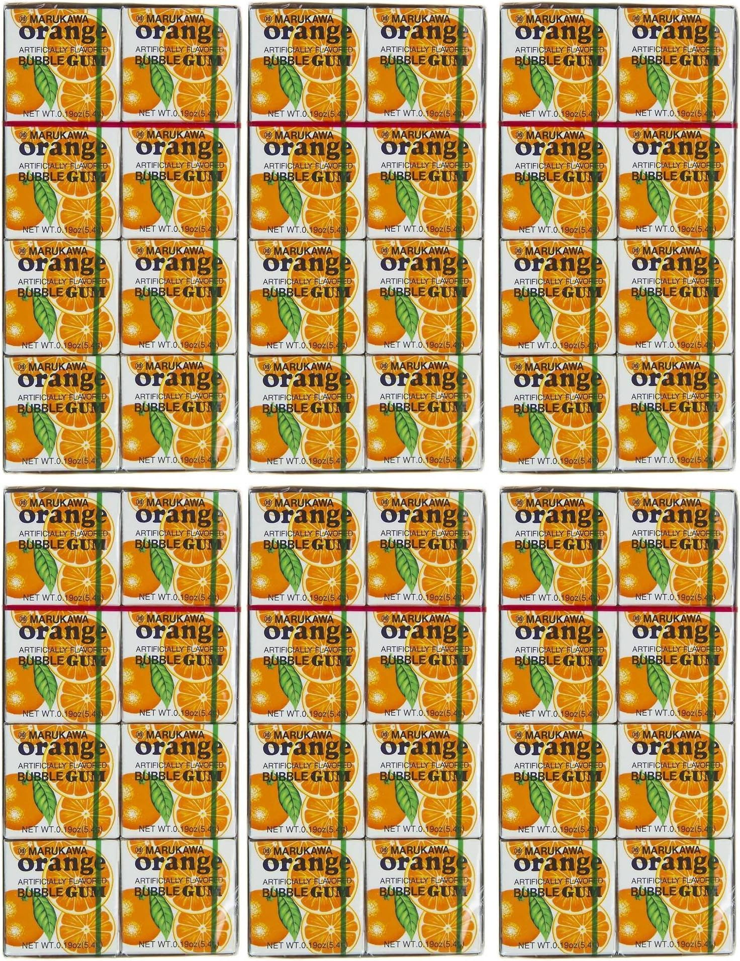 Amazon.com : Authentic Japanese Marukawa Orange Flavored Fusen Gum 48 ...