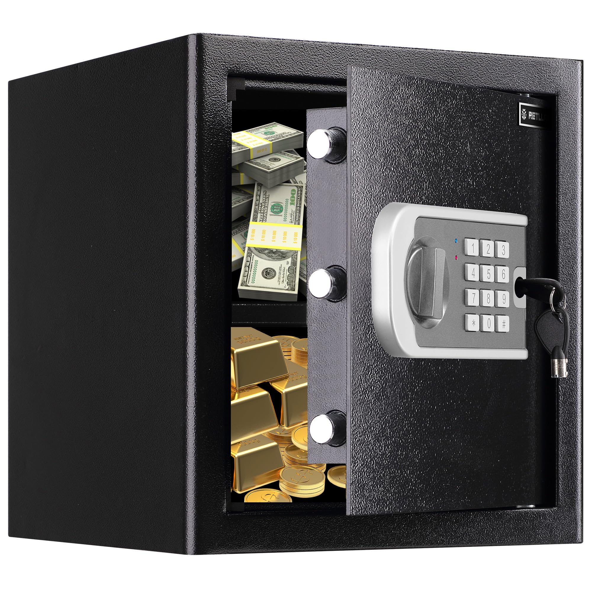 Snapklik.com : RETLLAS Home Safe Fireproof Waterproof,Fireproof Safe