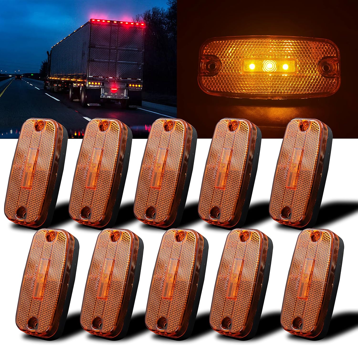 Amazon.com: AUTOPROM 10PCS (24V) LED Truck Trailer Front Rear LED Side ...