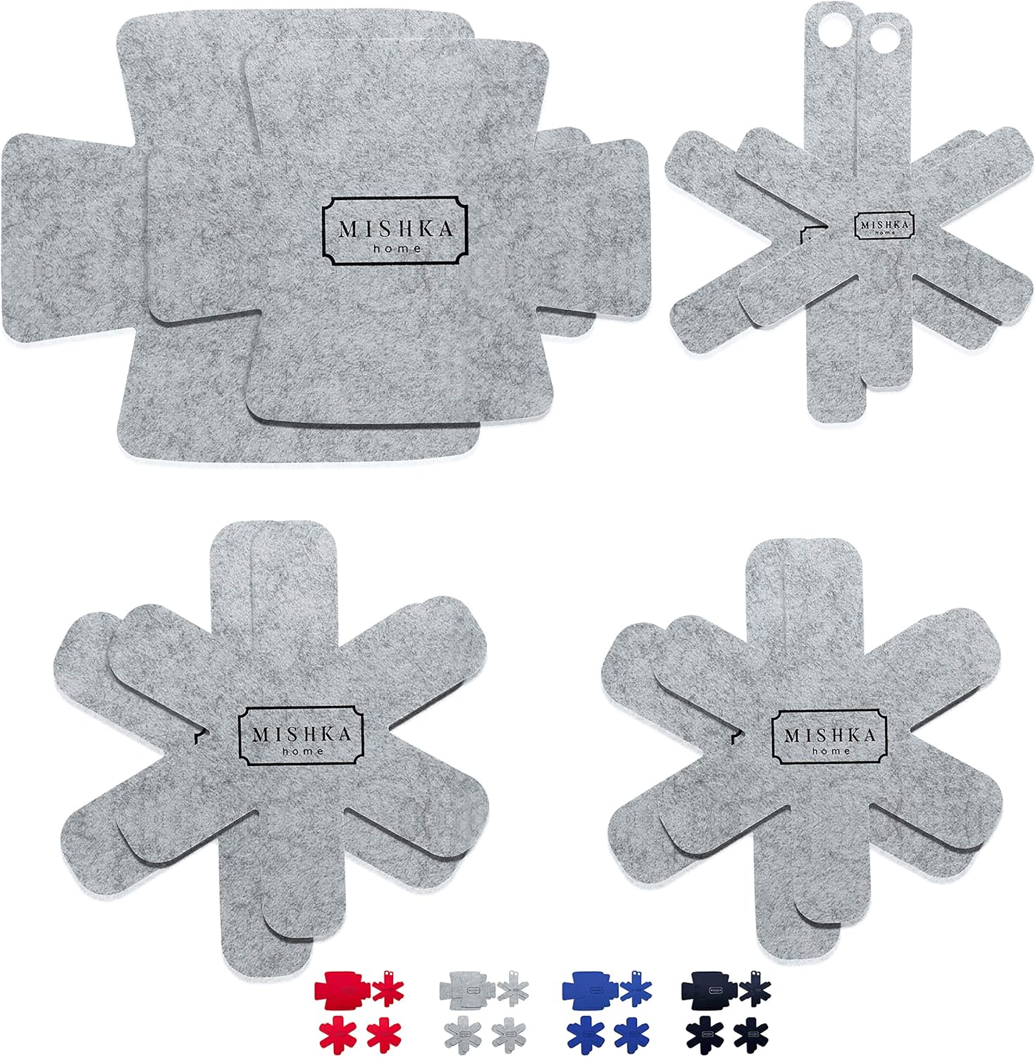 Amazon.com: MISHKA Home Pot & Pan Protectors for Stacking - (P1-GRAY ...
