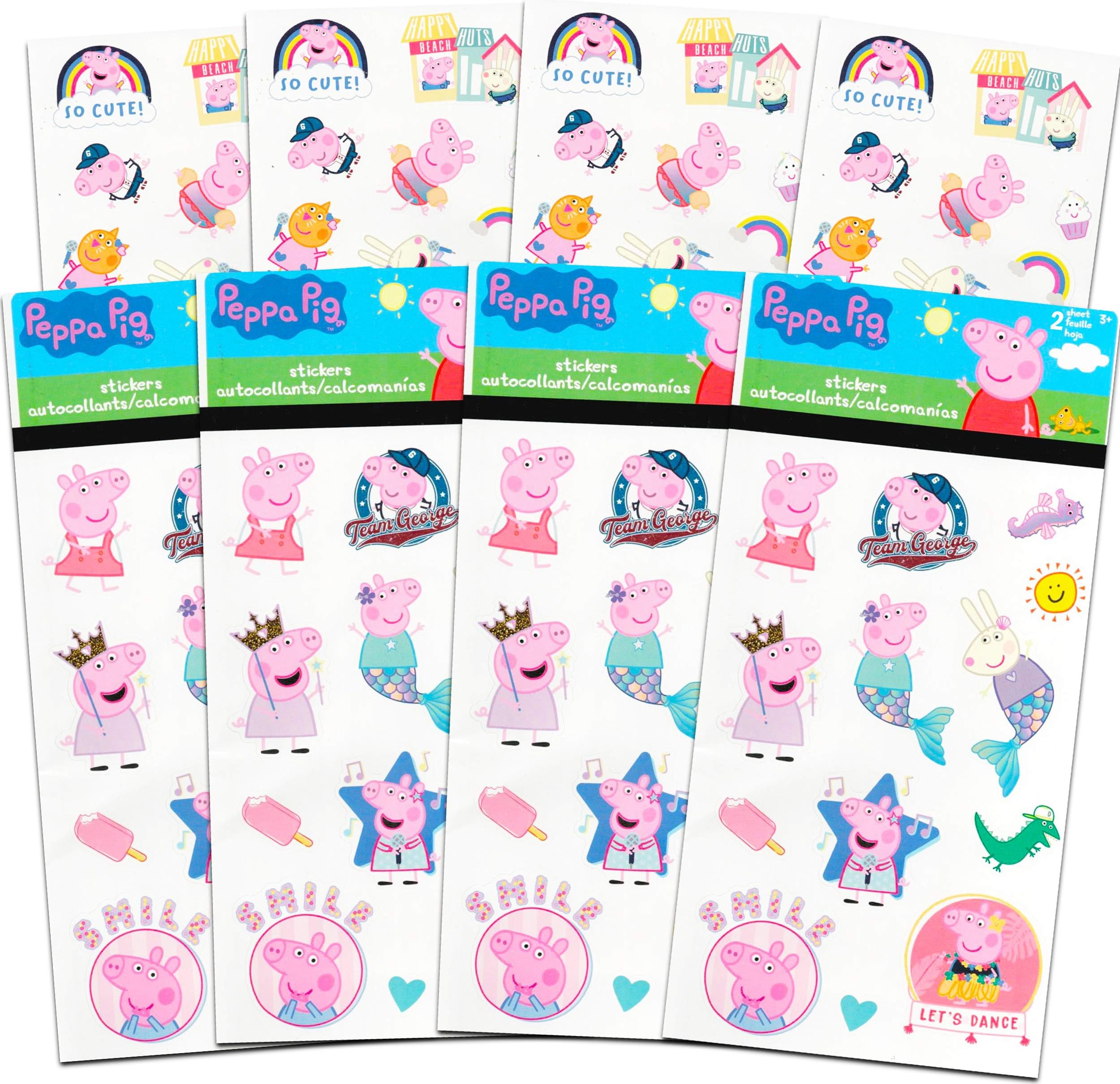 Amazon.com: Peppa Pig Stickers Party Favors Set ~ Bundle Includes Over ...