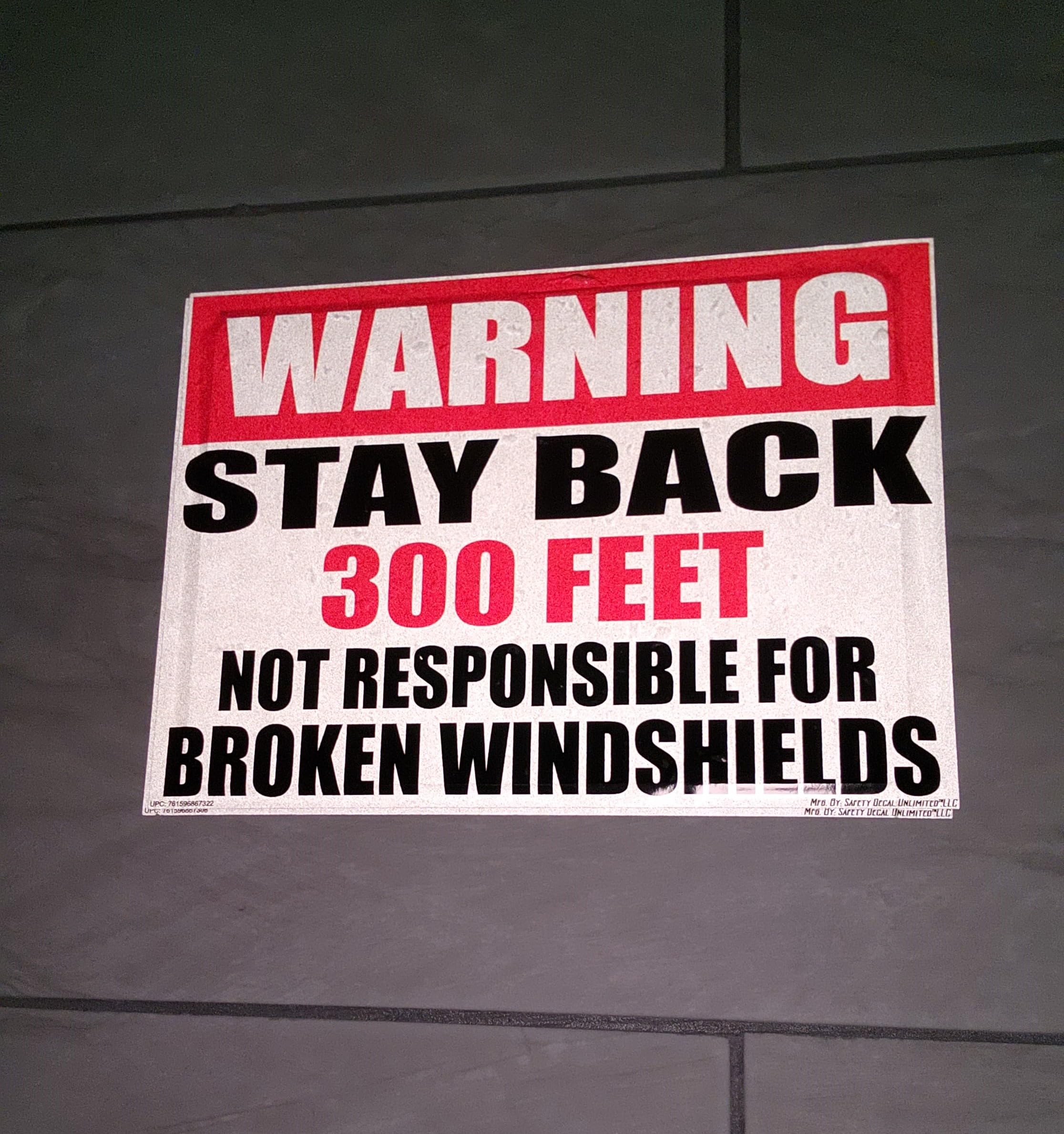 Amazon.com: OSHA Warning Stay Back 100 200 300 500 Not Responsible for ...