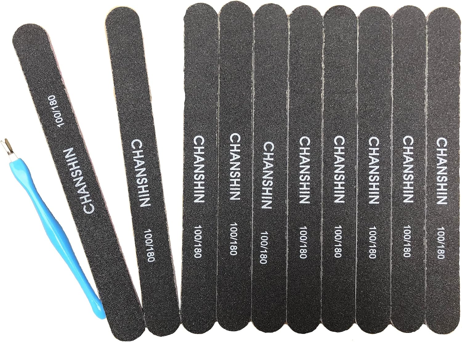 CHANSHIN 10 Pcs Professional Nail File Set, Double Sided Emery Board ...