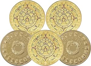 Amazon.com: 5 pcs Aztec Calendar Coins, Mexican Mayan Culture Challenge ...