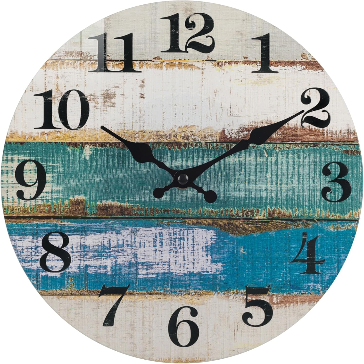 Amazon.com: Horizent Large Rustic Wall Clocks Battery Operated,Silent ...