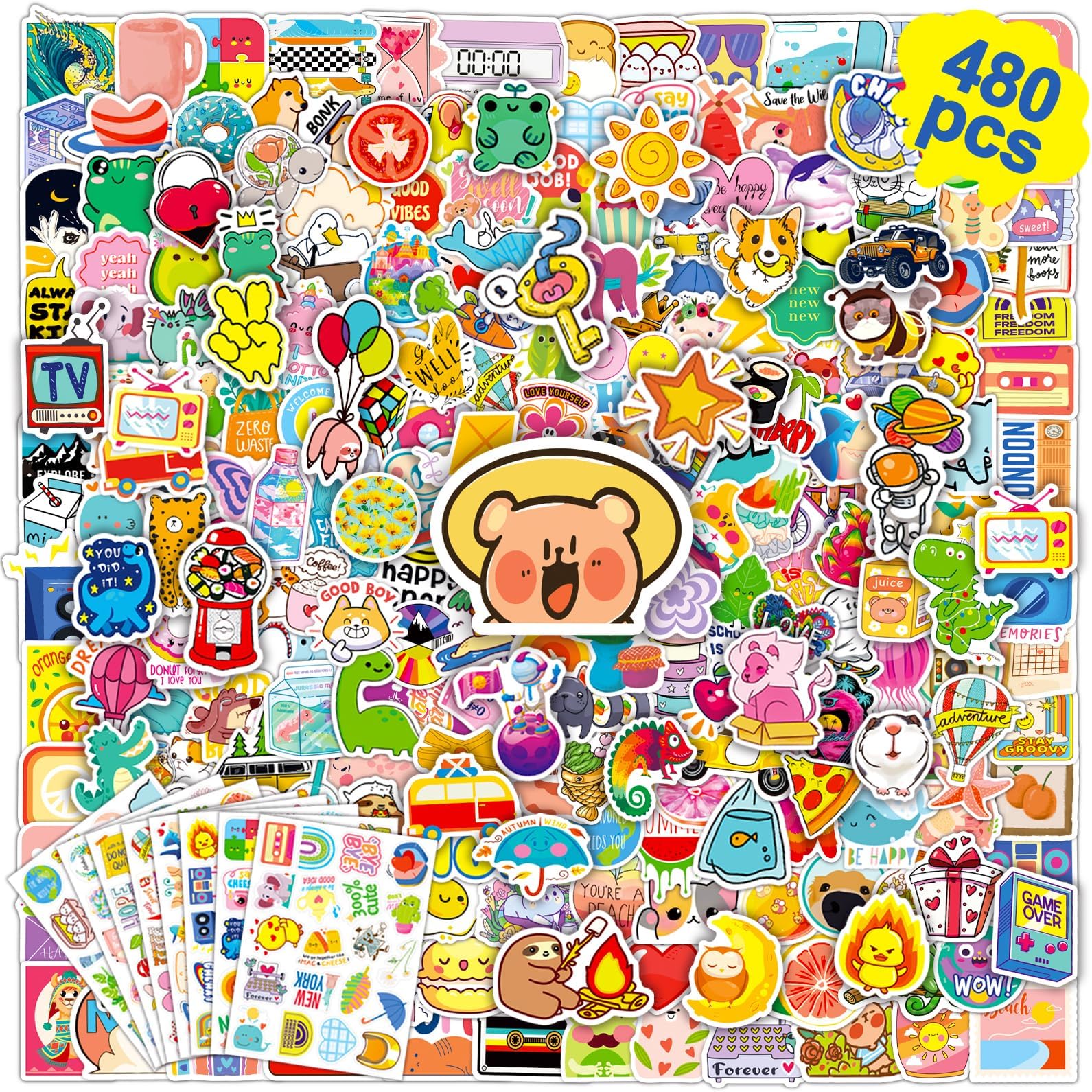 Amazon.com: 300 PCS Water Bottle Stickers, Cute Stickers for ...
