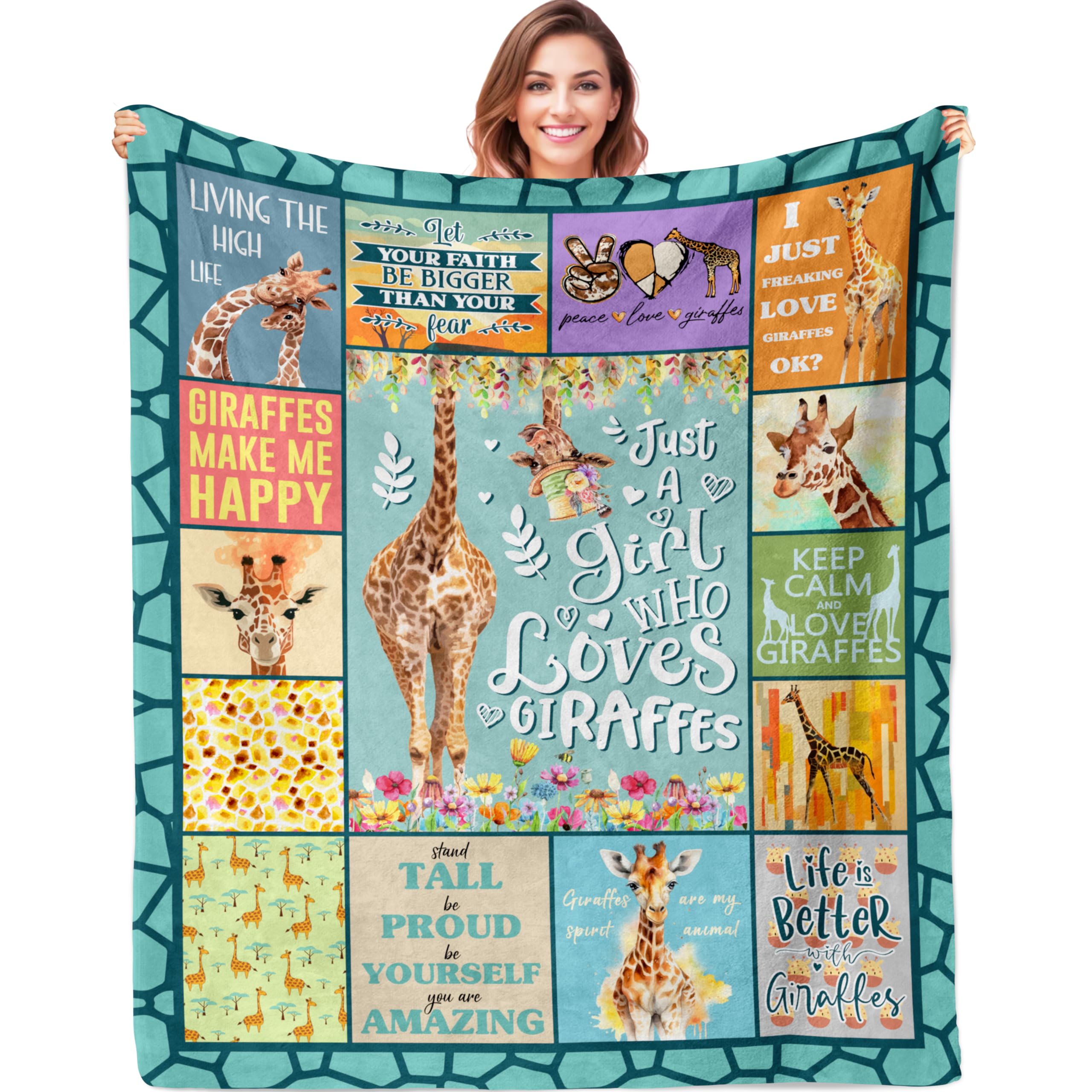 Amazon.com: QOJUYO Giraffe Gifts, Giraffe Gift Throw Blanket 60"x50 ...
