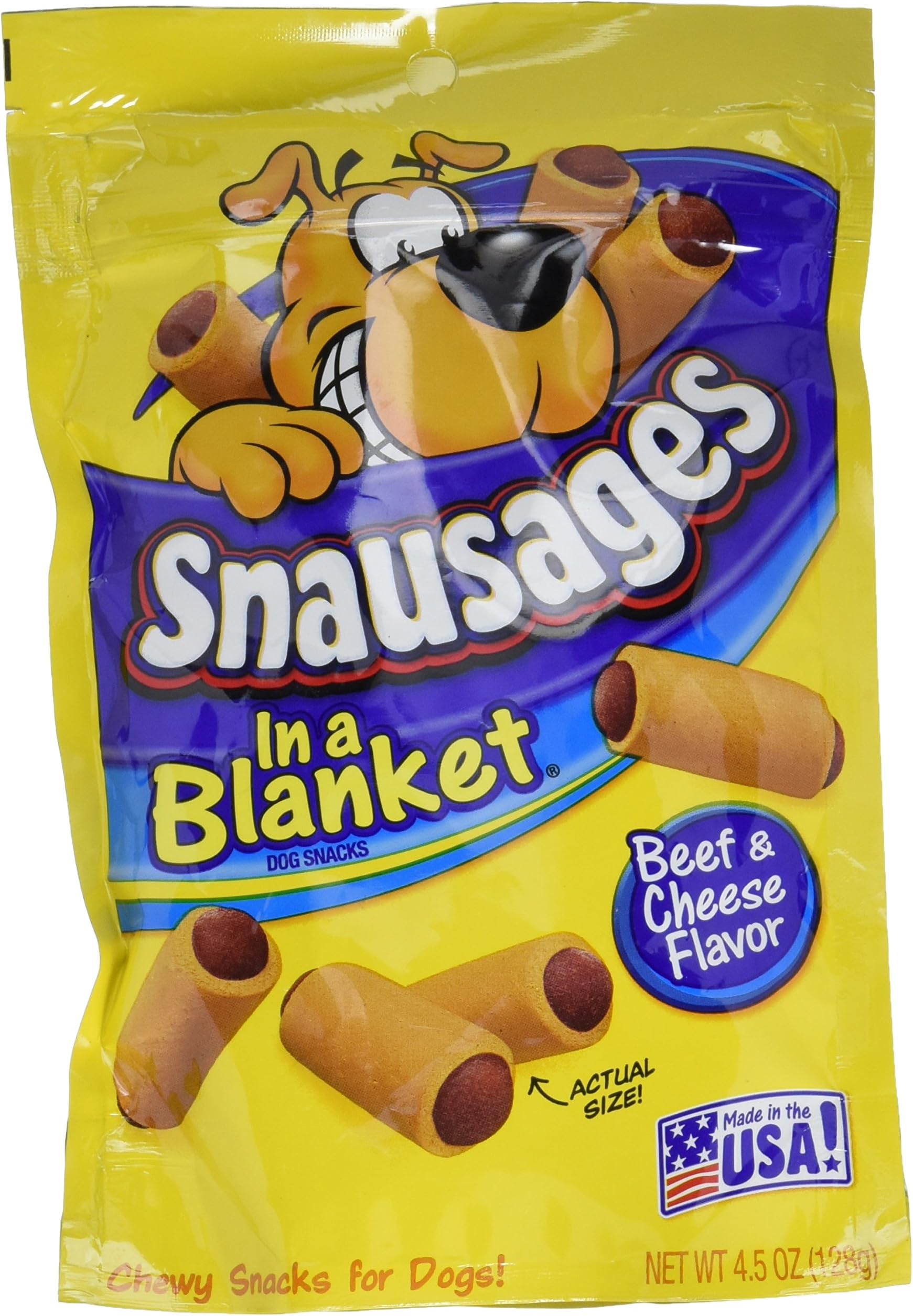 Amazon.com: Snausages in a Blanket Dog Snacks Beef and Cheese, 25 oz ...