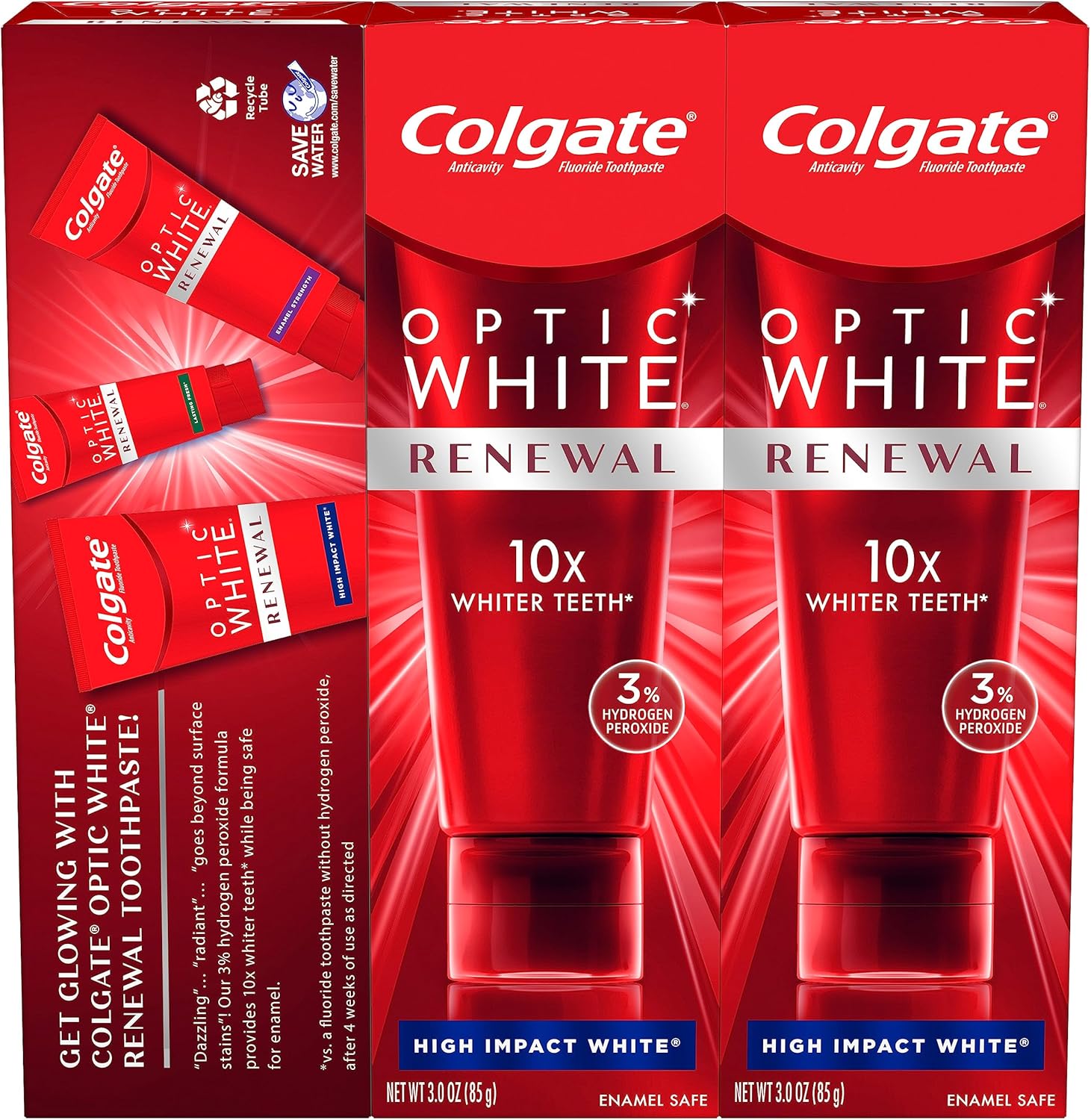 Amazon.com : Colgate Optic White Renewal Teeth Whitening Toothpaste ...