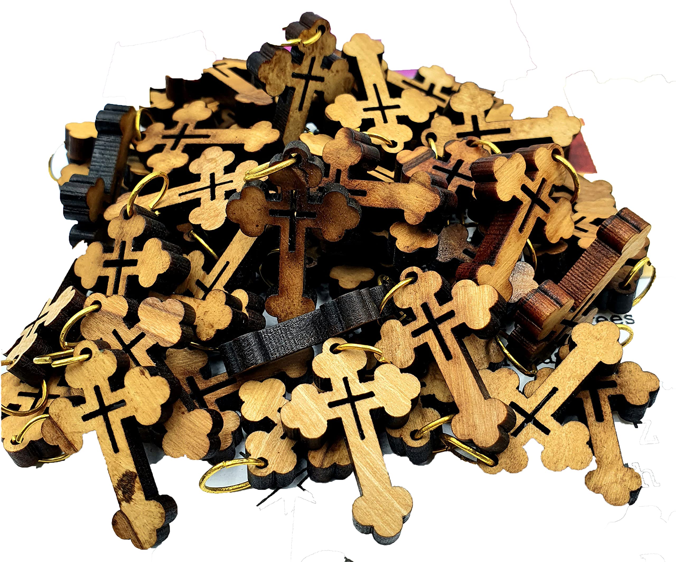 Snapklik.com : 50 Olive Wood Carved Jesus Cross Hand Made Holy Land ...