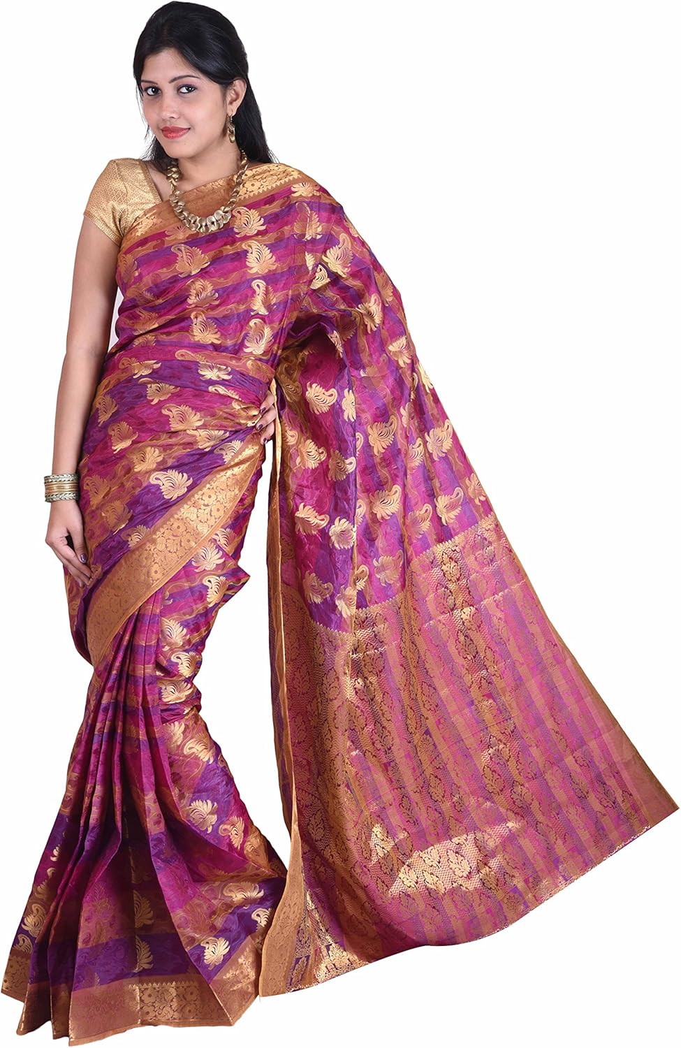 Amazon.com: MIMOSA Womens Multi Traditional Artificial silk Saree(Dno ...