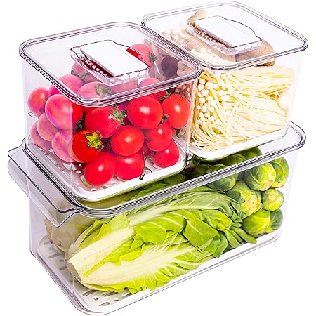 Amazon.com - Slideep Food Storage Containers Produce Saver with Lids ...