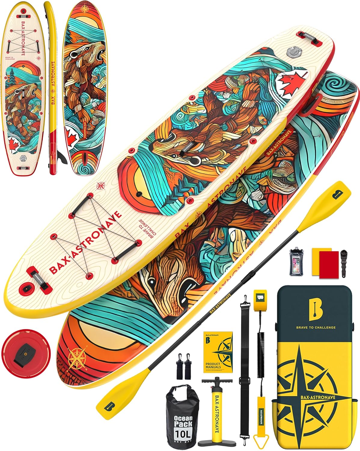 BAX ASTRONAVE Tavola Sup Gonfiabile Aulti 335 x 88 x 15 Tavola da Surf ...