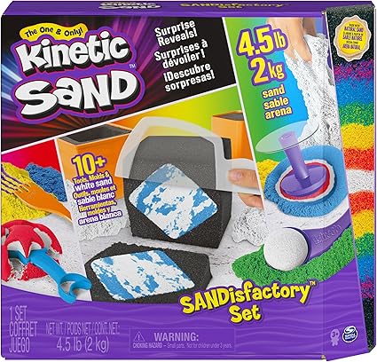 Amazon.com: Kinetic Sand, Sandisfactory Set, 4.5lbs of Colored and Rare ...