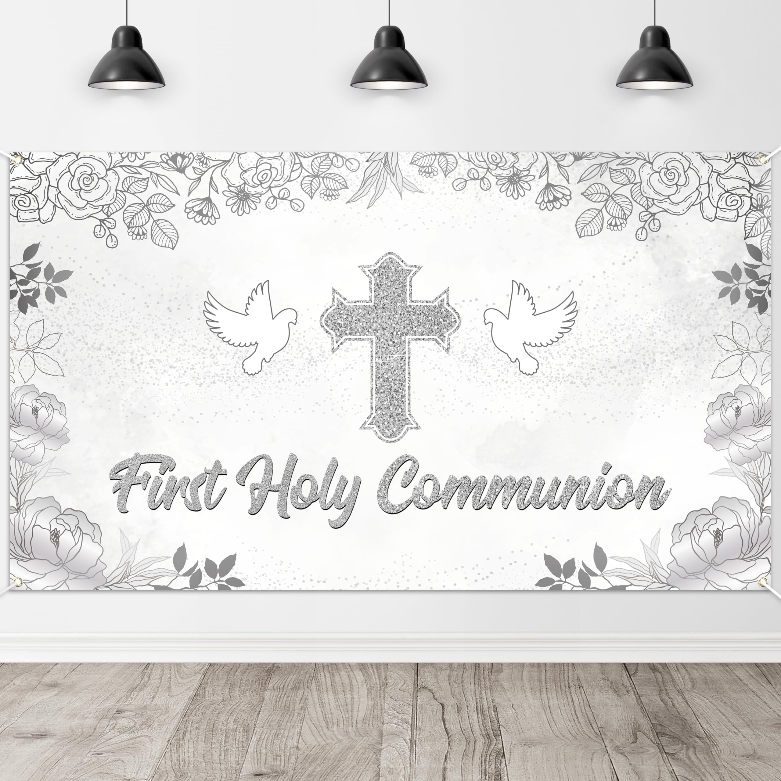 Amazon.com: First Holy Communion Backdrop Banner - CUweipeng XtraLarge ...